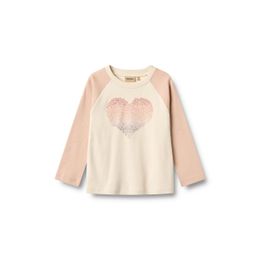 Longsleeve Wheat "Wheat T-shirt L/S Darrin", M&auml;dchen, Gr. 128, rose dust, 100% Baumwolle, bedruckt, normal, Rundhals, Shirts