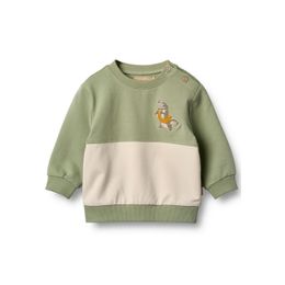 Longsleeve Wheat "Wheat Sweatshirt Carly", M&auml;dchen, Gr. 92, gr&uuml;n tea, 95% Baumwolle, 5% Elasthan, mehrfarbig, normal, Rundhals, Shirts