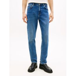 Straight-Jeans Tommy Hilfiger "DENTON Slim Straight Fit", Herren, Gr. 33, L&auml;nge 34, sep indigo, Denim/Jeans, Obermaterial: 99% Baumwolle, 1% Elasthan, gerade lang, Jeans Straight-Jeans