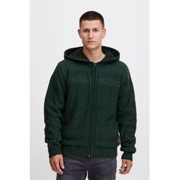 Strickjacke Blend "BHPullover", Herren, Gr. XXL, deep forest, Grobstrick, 42% Polyester, 26% Polyacryl, 15% Viskose, 13% Wolle, 4% Polyamid, unifarben, regular fit, Rippbündchen, Strickjacken, Gemütliche Strickjacke mit Kapuze