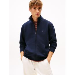 Sweatjacke Tommy Hilfiger "ESSENTIAL FLEECE STAND COLLAR", Herren, Gr. M, desert sky, Sweatware, Obermaterial: 60% Baumwolle, 40% Polyester, normal normal, Rippb&uuml;ndchen, Sweatjacken Sweatjacke, mit Stehkragen, regular fit, Rippb&uuml;ndchen