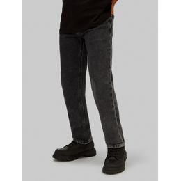 Straight-Jeans Calvin Klein Jeans, Jungen, Gr. 16 (176), N-Gr, optic washed schwarz, Denim/Jeans, Obermaterial: 100% Baumwolle, unifarben, straight fit lang, Jeans, Regular fit, für Kinder bis 16 Jahre
