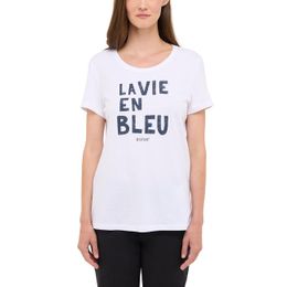 Kurzarmshirt Mustang "Damen Style Alma", Damen, Gr. L, wei&szlig;, Jersey, 100% Baumwolle, Rundhals, Shirts