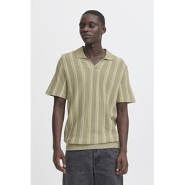 Poloshirt Blend "BHAMOS", Herren, Gr. XXL, gr&uuml;n (oil gr&uuml;n), Web, 100% Baumwolle, gestreift, normal normal, V-Ausschnitt, eingefasste Kante, Shirts, L&auml;ssiges Poloshirt