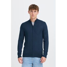Strickjacke Blend "BHWebe", Herren, Gr. XXL, blau (marineblaus), Feinstrick, 78% Viskose, 22% Polyester, meliert, Basic, normal normal, hoch geschlossener Ausschnitt, elastischer Bund, Strickjacken Strickjacke, Stilvolle Strickjacke mit Reißverschluss