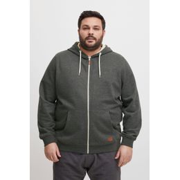 Kapuzensweatjacke Blend "BHHulker Big & Tall", Herren, Gr. 5XL, charcoal mix, Sweatware, 60% Baumwolle, 40% Polyester, unifarben, regular fit normal, ohne Ausschnitt, eingesetzt Rippbündchen, Sweatjacken, Stilvolle Kapuzensweatjacke