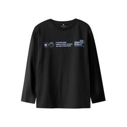 Langarmshirt name it "NKMRAMSEY LS NREG TOP BOX", Jungen, Gr. 116, schwarz, Jersey, Obermaterial: 100% Baumwolle, bedruckt, Rundhals, Shirts Langarmshirt