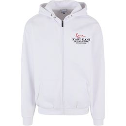 Sweatjacke Karl Kani "Karl Kani Herren", Herren, Gr. S, weiß, 80% Baumwolle, 20% Polyester, Sweatjacken Sweatjacke