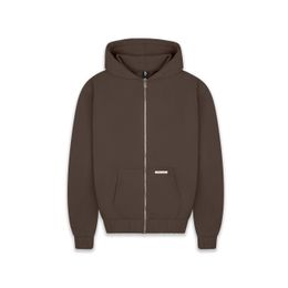Sweatjacke DROPSIZE "Dropsize Herren Super Heavy Blank Zip-Hoodie", Herren, Gr. M, chocolatebraun, 70% Baumwolle, 30% Polyester, unifarben, Sweatjacken