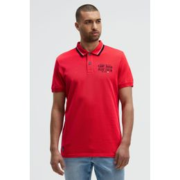 CAMP DAVID Herren Poloshirtsummer rot, Gr. L, bedruckt, bestickt, Material: 100% Baumwolle, Shirts, aus Baumwolle