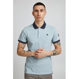 Poloshirt Blend "BHRalf", Herren, Gr. S, blau (soft blau), Web, 100% Baumwolle, unifarben, regular fit, V-Ausschnitt, Rippb&uuml;ndchen, Shirts, Polo mit farblich abgesetztem Kragen