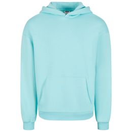 Kapuzensweatshirt Urban Classics "Urban Classics Fluffy Hoody", Herren, Gr. M, berylblau, 70% Baumwolle, 30% Polyester, unifarben, Sweatshirts