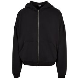 Sweatjacke Urban Classics "Urban Classics Herren 90's Zip Hoody", Herren, Gr. L, schwarz, 65% Baumwolle, 35% Polyester, unifarben, Sweatjacken