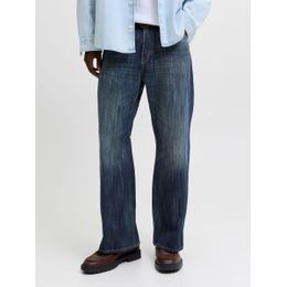Jack & Jones Relax-fit-Jeans JACK & JONES "JJITOBY JJORIGINAL GE 117 LN", Herren, Gr. 31, L&auml;nge 32, blau denim, Denim/Jeans, Obermaterial: 100% Baumwolle, Abriebeffekte, relaxed fit kn&ouml;chellang, Jeans