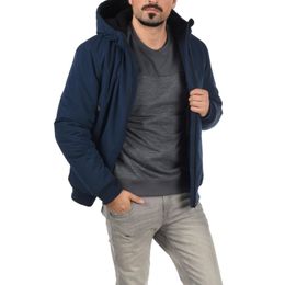 Winterjacke Blend "BHEleon", Herren, Gr. XL, marineblaus, 100% Polyester, unifarben, regular fit normal, ohne Ausschnitt, weit elastischer Bund, Jacken Winterjacke, Modische Herren Winterjacke mit Kapuze