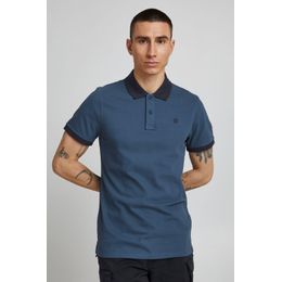 Poloshirt Blend "BHRalf", Herren, Gr. XL, blau (ensign blau), Web, 100% Baumwolle, unifarben, regular fit, V-Ausschnitt, Rippb&uuml;ndchen, Shirts, Polo mit farblich abgesetztem Kragen