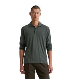Marc O'Polo Langarm-Poloshirt MARC O'POLO "aus weichem Wool Blend Jersey", Herren, Gr. L, light graphite, Obermaterial: 50% Baumwolle, 30% Schurwolle, 20% Lyocell, unifarben, Basic, Shirts