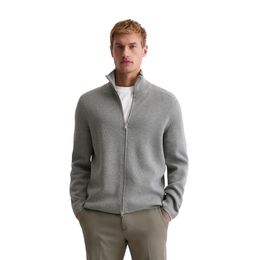 Marc O'Polo Cardigan MARC O'POLO "aus reiner Bio-Baumwolle", Herren, Gr. XL, cloudy grau melange, Obermaterial: 100% Baumwolle, unifarben, regular fit, Strickb&uuml;ndchen, Strickjacken
