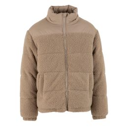 Urban Classics Herren Winterjacke "Urban Classics Teddy Puffer Jacket"schwarztaupe, Gr. L, mehrfarbig, 100% Polyester, Jacken