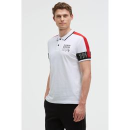 Poloshirt CAMP DAVID, Herren, Gr. 4XL, wei&szlig;, Material: 97% Baumwolle, 3% Elasthan, bedruckt, regular fit normal, eingesetzt B&uuml;ndchen, Shirts, mit Baumwolle