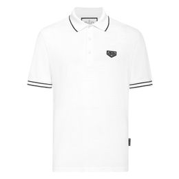 Poloshirt Philipp Plein "Monogram", Jungen, Gr. L, 01, wei&szlig;, Obermaterial: 100% Baumwolle, Shirts