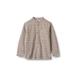 Kurzarmshirt Wheat "Wheat Shirt L/S Willum", M&auml;dchen, Gr. 104, blau check, 100% Baumwolle, kariert, normal, Rundhals, Shirts