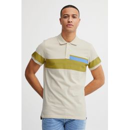 Poloshirt Blend "BHUdo", Herren, Gr. 3XL, beige (pumice stone), Web, 100% Baumwolle, gemustert, regular fit normal, V-Ausschnitt, Shirts, Klassisches Polo-Shirt