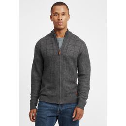 Strickjacke Blend "BHOteros", Herren, Gr. M, charcoal mix, Grobstrick, 100% Polyacryl, unifarben, regular fit, ohne Ausschnitt, Strickbündchen, Strickjacken Strickjacke, Cardigan mit Stehkragen