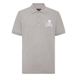 Poloshirt Philipp Plein "Skull&Bones", Jungen, Gr. 3XL, 10, grau, Obermaterial: 100% Baumwolle, Shirts