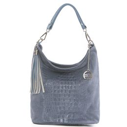 Mia Tomazzi Leder-Schultertasche "Rozzano" in Blau - (L)26 x (B)12 x (H)28 cm - 71% | Damen-taschen