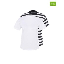 Trendyol 2er-Set: Shirts in Wei&szlig;/ Schwarz - 69% | Gr&ouml;&szlig;e S | Damen-tops