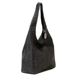 Anna Morellini Leder-Schultertasche "Palladia" in Schwarz - (B)38 x (H)30 x (T)2 cm - 75% | Damen-taschen