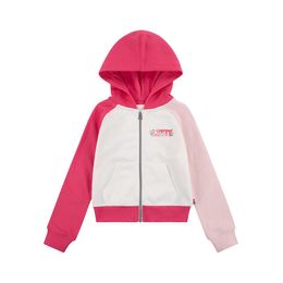Levi's Kids Sweatjacke in Wei&szlig;/ Pink - 66% | Gr&ouml;&szlig;e 98 | Kinder-sweatshirts-jacken