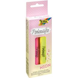 folia PAPER Perlenstifte "Neon" in Pink/ Gelb - 2x 30 ml - 38% | Kinder-kreativspielzeug