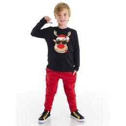 Denokids 2tlg. Outfit in Schwarz/ Rot - 64% | Gr&ouml;&szlig;e 116 | Kinder-longsleeves