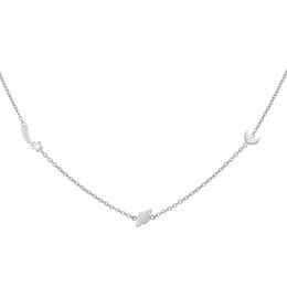 CAI Ca&iuml; Herren CA&Iuml; Kette mit Anh&auml;nger &raquo;925 Sterling Silber rhodiniert Sternschnuppe - Saturn - Mond&laquo; wei&szlig;