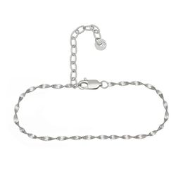 CAI CA&Iuml; Armband &raquo;925/- Sterling Silber rhodiniert Flachpanzer Kette gedreht&laquo; wei&szlig; 15+4cm Gedrehte Flachpanzerkette