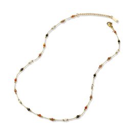 Firetti Collier »Schmuck Geschenk Edelstahl Halsschmuck Halskette Edelstein« gelbgoldfarben-cognac-grün-blau-gelb-hellgrau-weiß Modische Halskette...