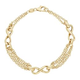 Firetti Armband »Schmuck Geschenk Gold 375 Armschmuck Armkette Infinity/Unendlichkeit« gelbgoldfarben 19 cm Stilvoller Armschmuck im Ankerkettendesign