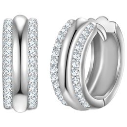 Rafaela Donata Paar Creolen &raquo;Set: AV316&laquo; mit Zirkonia silber + wei&szlig; 14,2 Creolen f&uuml;r Damen