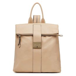 ORE10 Leder-Rucksack "Estro" in Beige - (B)33 x (H)38 x (T)14 cm - 75% | Damen-taschen