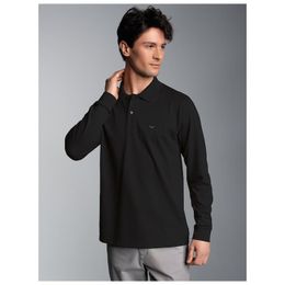 TRIGEMA Poloshirt »Langarm Poloshirt mit Armbündchen« 1 Stk. schwarz L L DELUXE-Piqué-Qualität