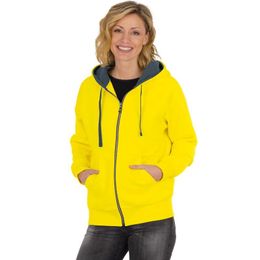 TRIGEMA Sweatjacke &raquo;Sweatjacke mit Kapuze&laquo; 1 Stk. citron XL XL Sweat-Qualit&auml;t, innen angeraut