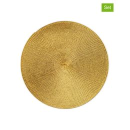 Trendy Kitchen by EXC&Eacute;LSA 6er-Set: Tischsets "Round" in Gold - &Oslash; 36 cm - 45% |