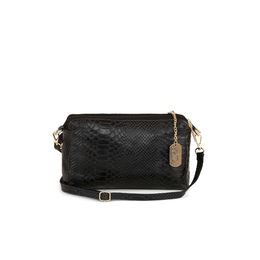 Anna Morellini Leder-Umh&auml;ngetasche "Luigina" in Schwarz - (B)25 x (H)16 x (T)7 cm - 67% | Damen-taschen