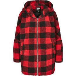 Urban Classics Winterjacke »Damen Ladies Hooded Oversized Check Sherpa Jacket« 1 Stk. tlg. mit Kapuze firered/black XL XL KLARES DESIGN:...