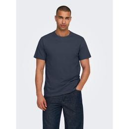 Only & Sons ONLY & SONS Rundhalsshirt &raquo;ONSMAX LIFE REG SS STITCH TEE&laquo; Blue Nights M M T-Shirt von Only & Sons