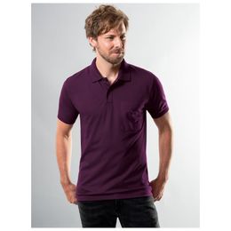 TRIGEMA Poloshirt &raquo;Polohemd mit Brusttasche&laquo; 1 Stk. aubergine L L DELUXE-Piqu&eacute;-Qualit&auml;t