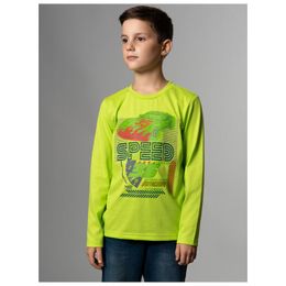 TRIGEMA Longsleeve »Langarmshirt mit coolem Auto-Print« 1 Stk. lemon 128 128 Single-Jersey