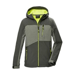 Killtec Softshelljacke »KOW 367 BYS SFTSHLL JCKT« Stylische, wasser- und windabweisende Jungen Softshelljacke mit Kapuze moosgrün 164 164 Jungen...